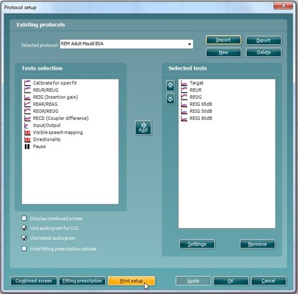 Affinity Compact | Customized Printout Setup | Interacoustics